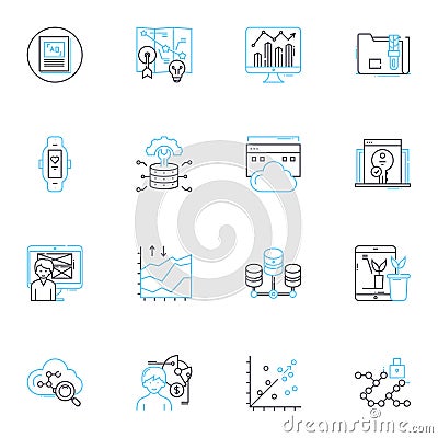 Knowledge Organization Linear Icons Set. Cataloging, Indexing, Taxonomy ...