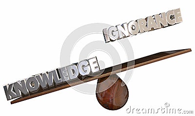 Knowledge Vs Ignorance See Saw Education Stock Illustration - Image ...