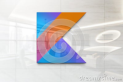 Kotlin On Glossy Office Wall Realistic Texture Editorial Image ...