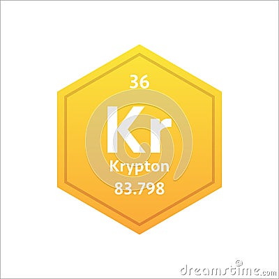Krypton Symbol. Chemical Element Of The Periodic Table. Vector Stock ...