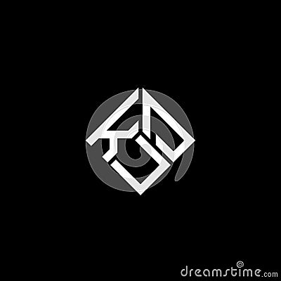 KUD Letter Logo Design On Black Background. KUD Creative Initials ...