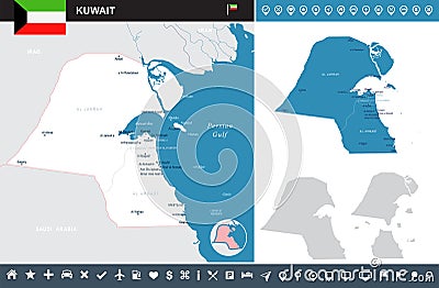 Kuwait - Infographic Map - Detailed Vector Illustration Royalty-Free ...