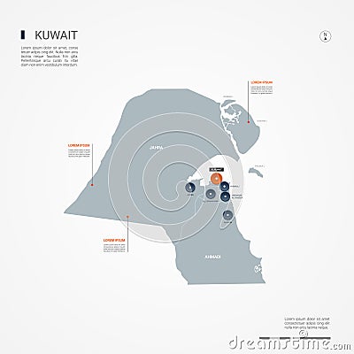 Kuwait Infographic Map Vector Illustration. | CartoonDealer.com #126181660