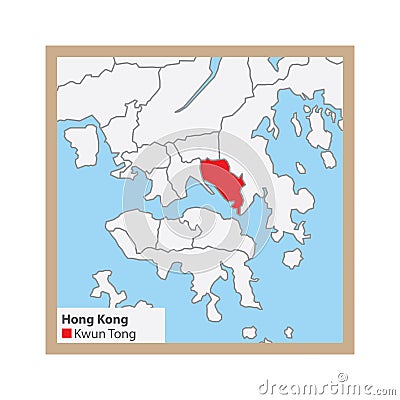 Kwun Tong State Map. Vector Illustration Decorative Design ...