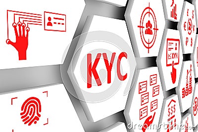 KYC Concept Cell Background Royalty-Free Cartoon | CartoonDealer.com ...