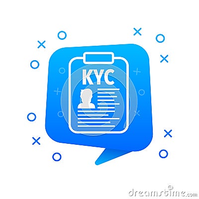 KYC - Know Your Customer Document, Verifying The Identity Cartoon ...
