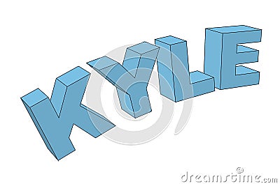 Kyle Name In 3D Letters On White Cartoon Vector | CartoonDealer.com ...