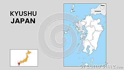 Kyushu Map. State And District Map Of Kyushu. Political Map Of Kyushu ...