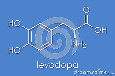L-DOPA Levodopa Parkinson`s Disease Drug Molecule. Skeletal Formula ...
