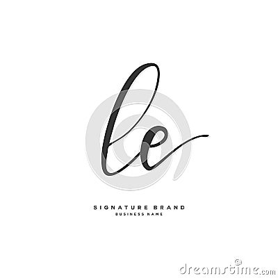 L E LE Initial Logo Signature Vector. Handwriting Concept Logo ...