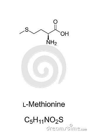 L-Methionine, Chemical Formula And Structure, Essential Amino Acid ...