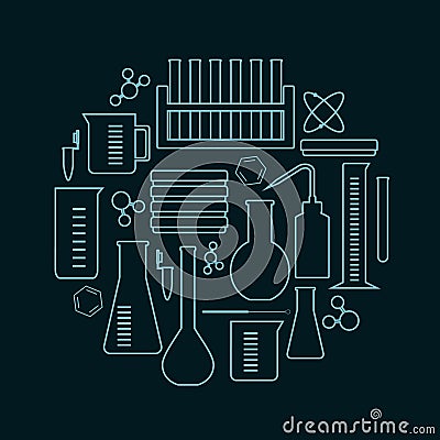 Lab Glass Circle Vector Illustration | CartoonDealer.com #60352040