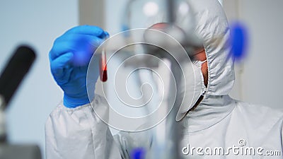 Lab Technician in Ppe Suit Analyzing Blood Sample Stock Footage - Video ...