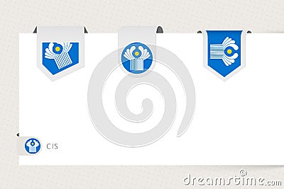 Label Flag Collection Of CIS In Different Shape. Ribbon Flag Template ...
