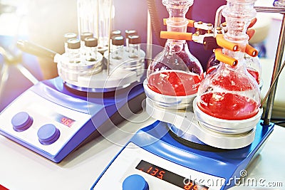 Laboratory Heating Blocks With Flasks Royalty-Free Stock Photography ...