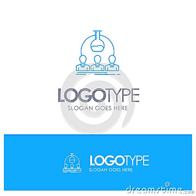Laboratory, Lab, Man, Experiment, Scientist Blue OutLine Logo With ...