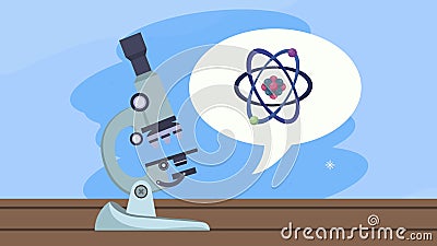Laboratory Microscope with Atom Animation Stock Footage - Video of ...