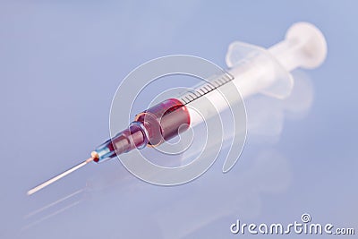 Laboratory Syringe With Blood Stock Image - Image: 24510871