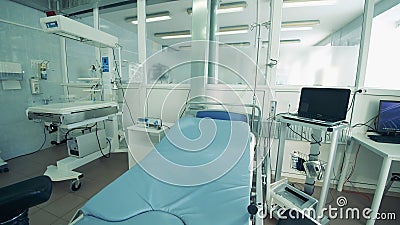 Labour Ward with Computers and a Hospital Bed Stock Footage - Video of ...