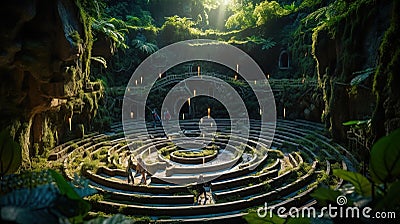 The Labyrinth Depicting The Adventure Guide Through The Jungle With A ...