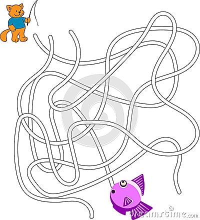 Labyrinth Games Set For Preschoolers Find The Way Or Match Elements ...