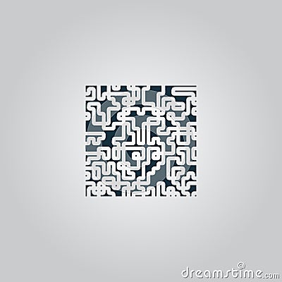 Labyrinth Puzzle Rebus Icon Cartoon Vector | CartoonDealer.com #56436321