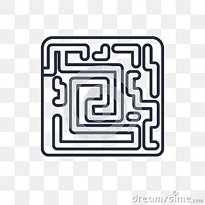 Labyrinth Vector Icon Isolated On Transparent Background, Linear ...