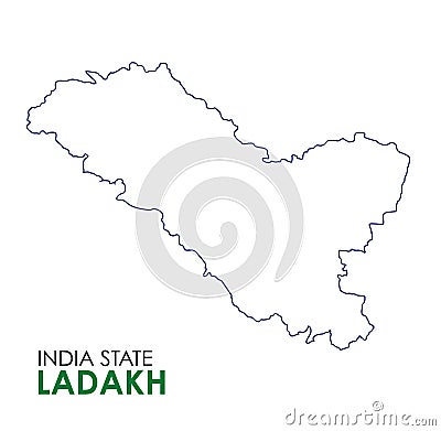 Ladakh Map Of Indian State. Ladakh Map Vector Illustration. Ladakh ...