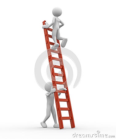 People Helping Join Up Ladder Stock Vector - Illustration of ladder ...
