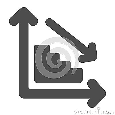 Ladder Graph With Steps Going Down And Arrow Solid Icon, Diagram ...