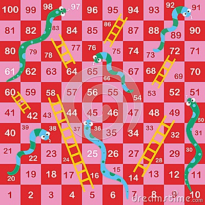 Ladder Snakes Game,Funny Frame For Children.Vector Illustrations ...