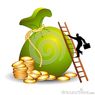 The Ladder To Financial Success Royalty-Free Cartoon | CartoonDealer ...