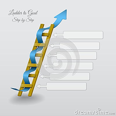 Ladder To Goal, Step By Step Stock Photos - Image: 31250953