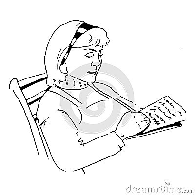 A Lady Writing A Letter Royalty Free Stock Image - Image: 22801416