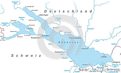 Lake Constance - Map Of Lake Constance Stock Photo | CartoonDealer.com ...