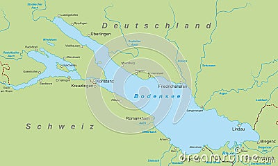 Lake Constance - Map Of Lake Constance Royalty-Free Stock Photography ...