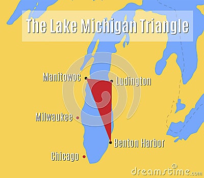 The Lake Michigan Triangle Map Cartoon Vector | CartoonDealer.com ...
