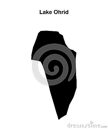 Lake Ohrid Outline Map Cartoon Vector | CartoonDealer.com #360607991