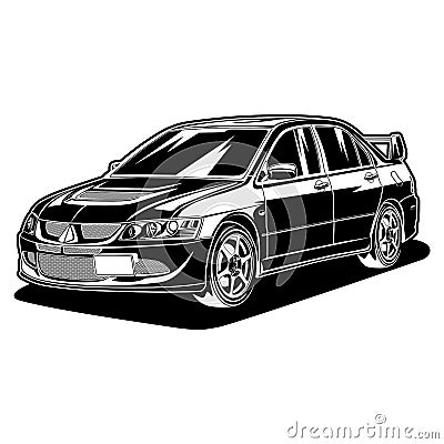 Lancer Evo VIII Royalty-Free Cartoon | CartoonDealer.com #253715009