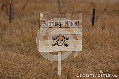 Land Mine Warning Sign Royalty-Free Stock Image | CartoonDealer.com ...