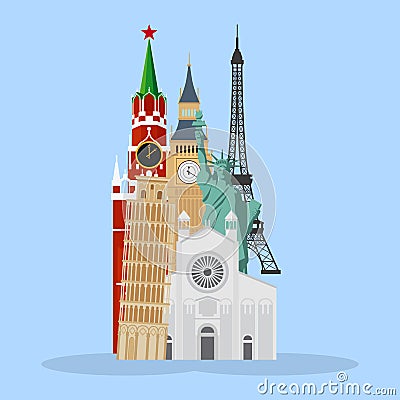 Landmarks Cartoon Illustration | CartoonDealer.com #78657156
