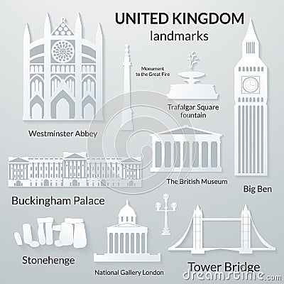 Landmarks Of United Kingdom Stock Vector - Image: 46761424