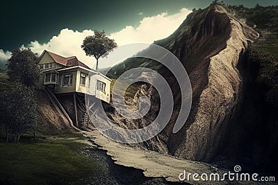 Landslide Is A Natural Disaster. AI Generated Royalty-Free Stock Image ...