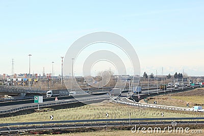 Lanes Of Interchange On Italian Highway Stock Photography ...