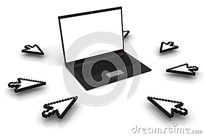 Laptop With Cursors Royalty-Free Stock Photo | CartoonDealer.com #14011611