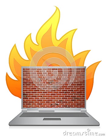 Laptop Firewall Royalty-Free Cartoon | CartoonDealer.com #27946673