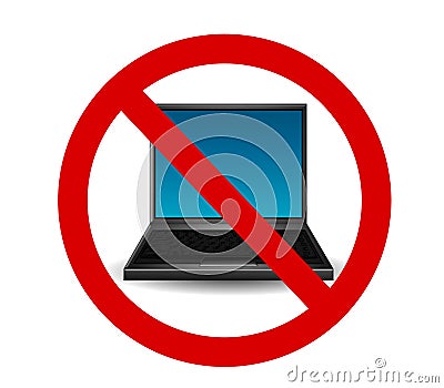Laptop Internet Ban Stock Image - Image: 4692851