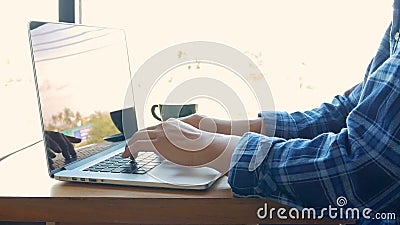 Laptop Keyboard Typing. Hands Touch Typing on a Laptop Keyboard with ...