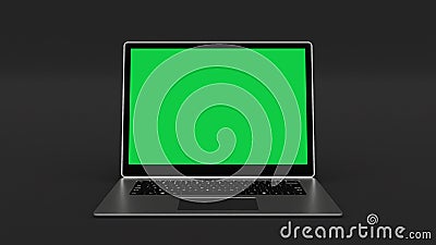 Laptop Opening and Turning on Green Screen Slim and Modern 4k Stock ...