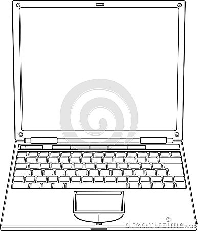 Laptop Outline Vector Illustration Royalty Free Stock Image - Image ...